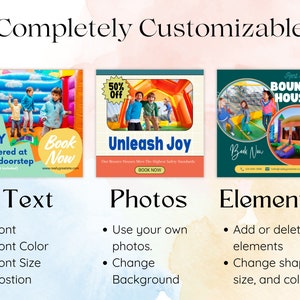 Bounce House Rental Ads: Marketing Templates for Facebook, Instagram ...