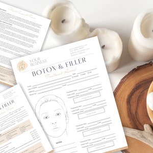 Botox and Filler Consultation Form, Botox Consent Form, Client Intake ...