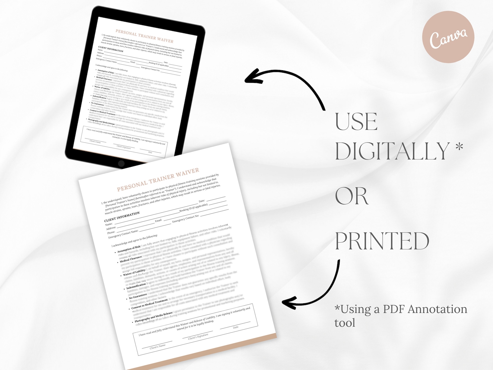 Personal Trainer Liability Waiver Form, Home Physical Trainer Waiver ...