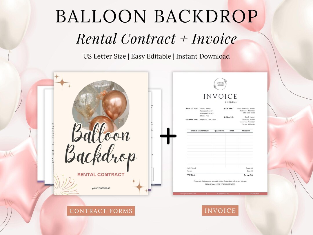 Balloon Backdrop Rental Contract Template: Event Decorator Form ...