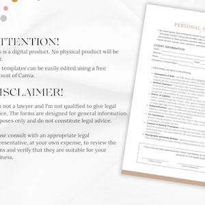 Personal Trainer Liability Waiver Form, Home Physical Trainer Waiver ...