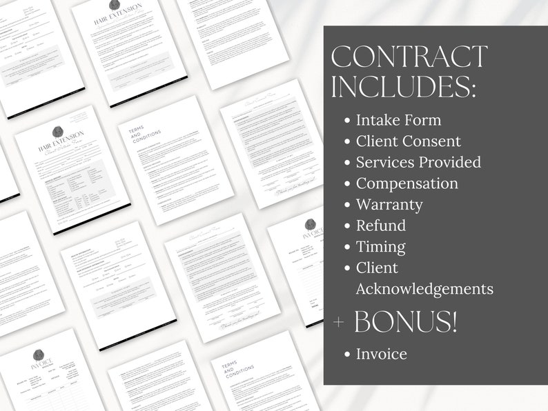 Hair Extension Service Agreement | Hair Braiding Intake Form | Hair ...