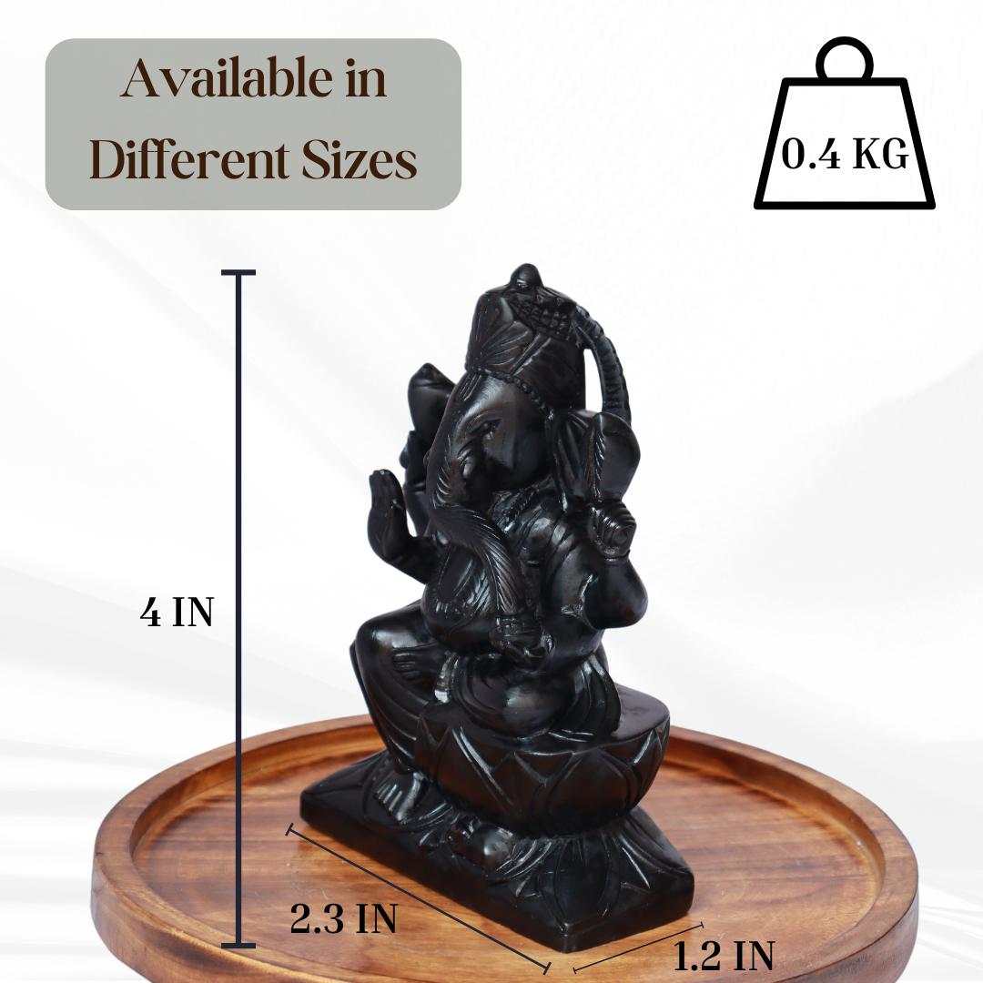 Handcrafted Black Granite Ganesha Statue: Home Mandir Decor - Etsy