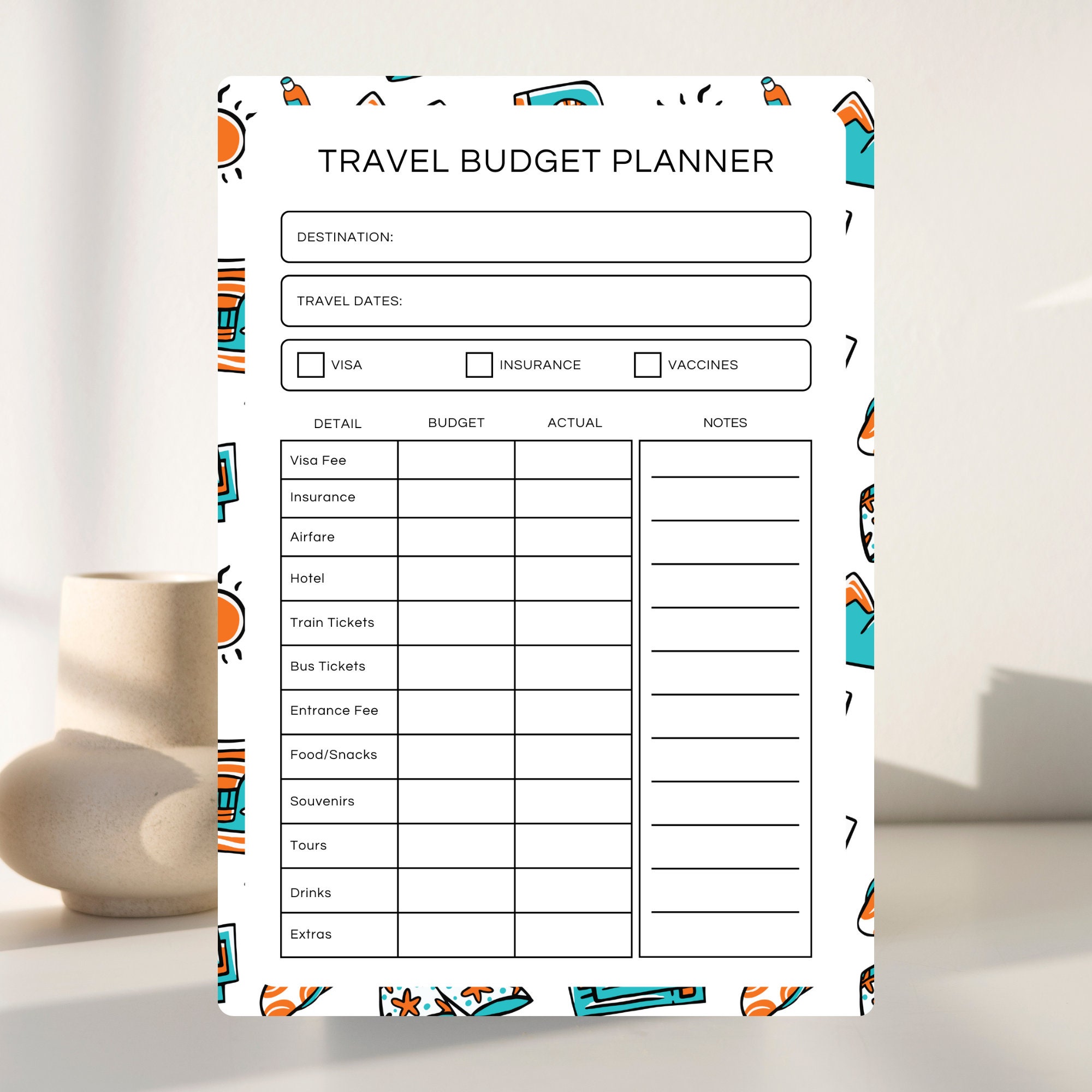 Editable Travel Planner Template Trip Itinerary Planner - Etsy