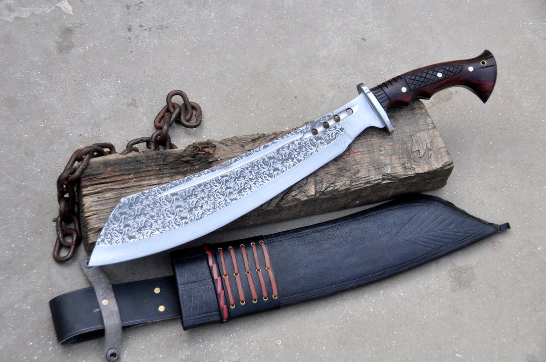 14 Inches Long Blade Dao Cleaver-flower Pattern -bush Clearing Cleaver ...