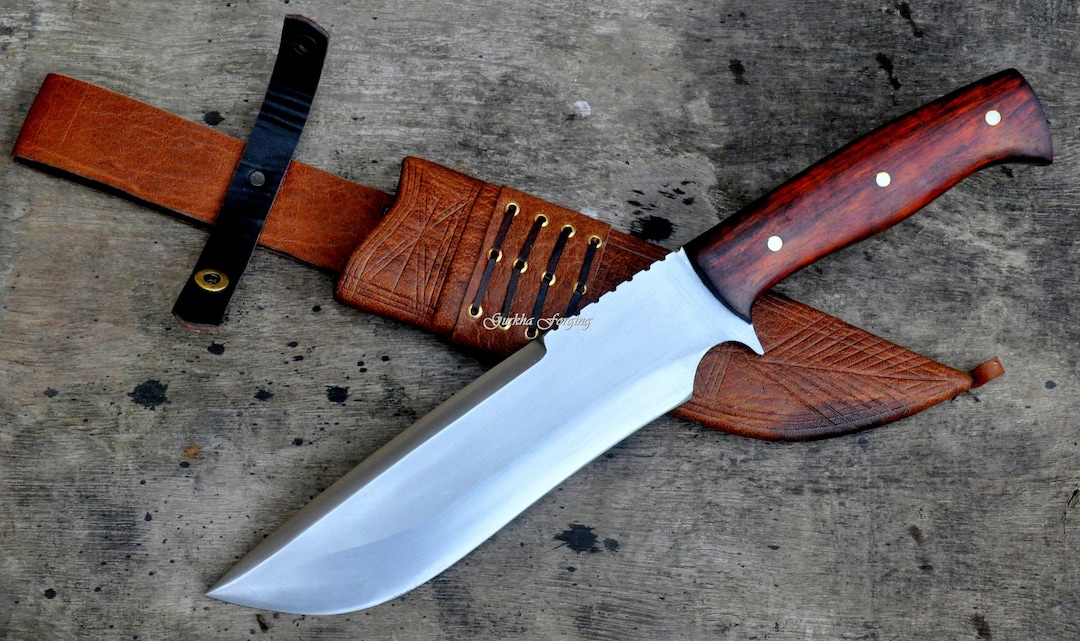 12 Inches Long Blade Forged Bowie Knife-knives-machete-tempered-large ...