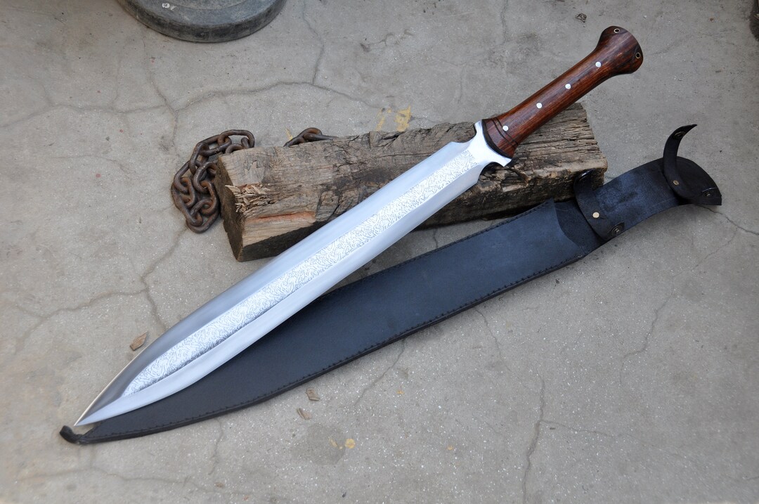 22 Inches Long Blade Hand Forged Celtic Leaf Sword-hand Forged ...