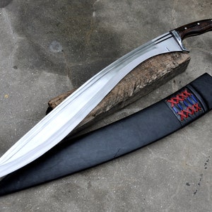 Large Greek Kopis-28 Inches Long Blade Hand Forged Kopis Sword-kopesh-machete-polished-carbon ...