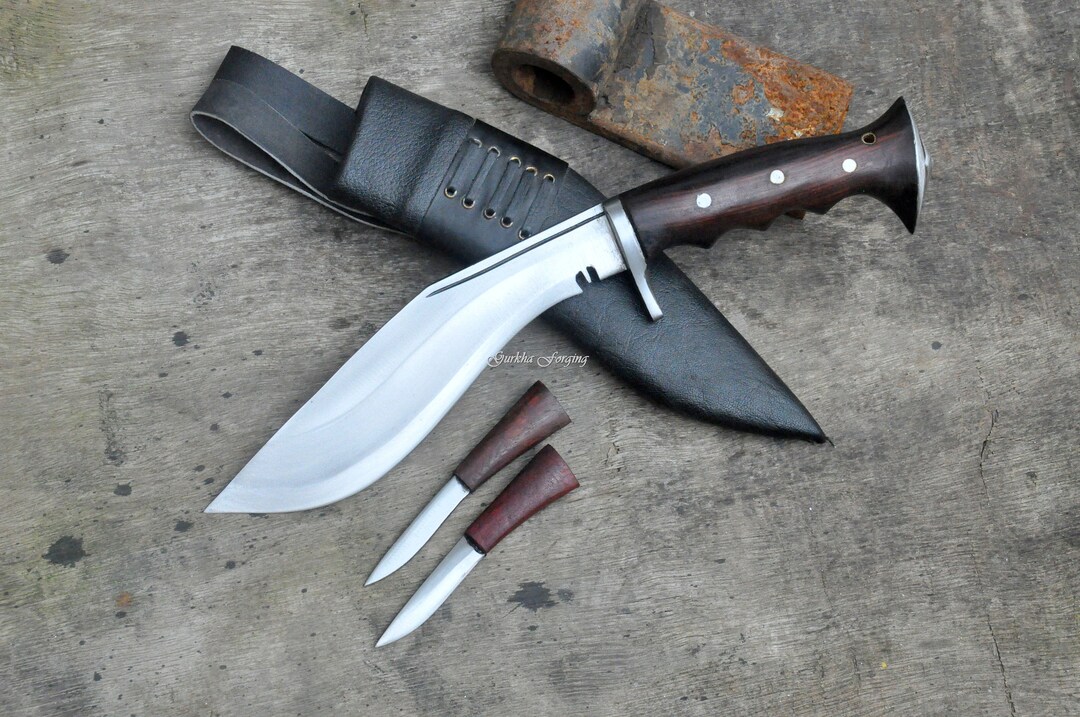 8 Inches Long Blade Hand Forged Double Fuller Blade Kukri Machete-knife ...