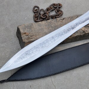 21 Inches Long Blade Hand Forged Celtic Leaf Sword-hand Forged Historical Sword-viking Sword ...