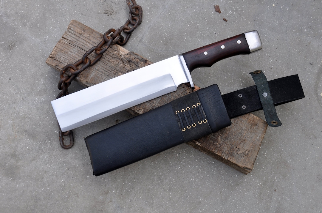 10 Inches Long Blade Hand Forged Hammering Chopper-handmade Large Knife ...