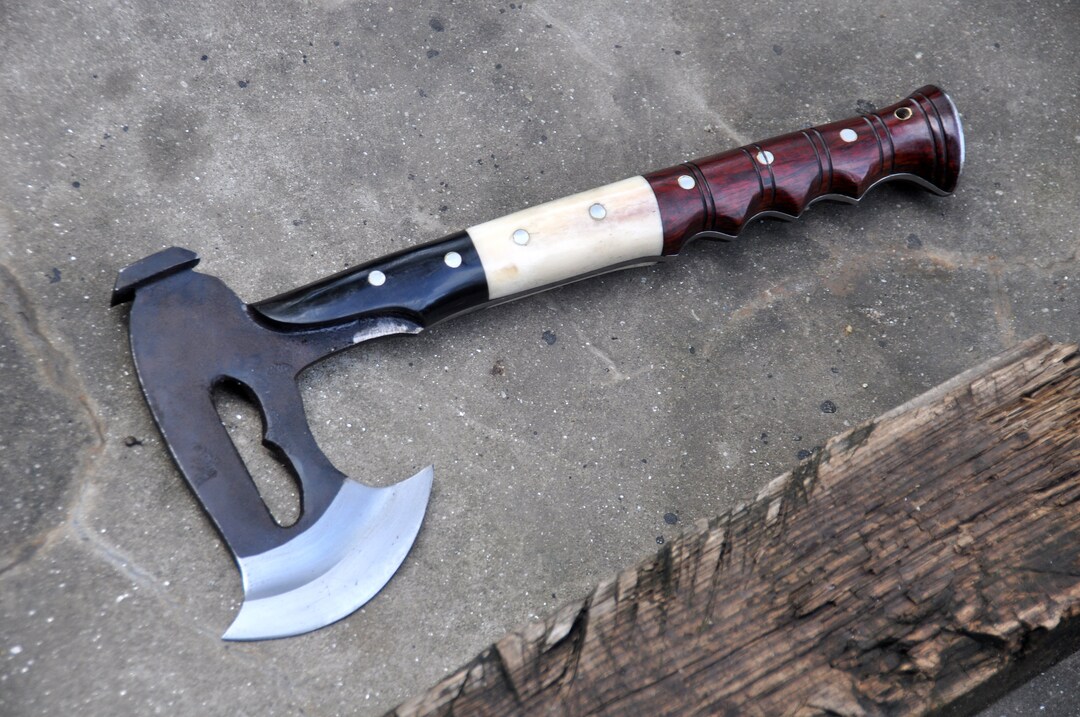 15 Inches Long Handle Axe-hand Forged Viking Axe-tomahawk Axe-tempered ...