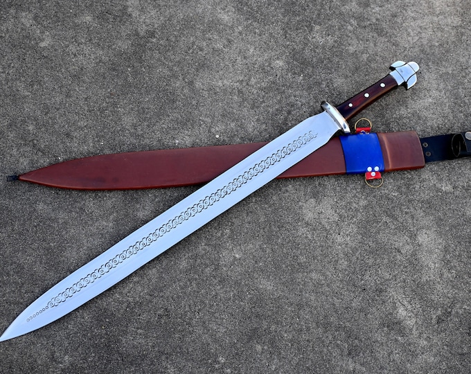 29 Inches Long Blade Grosser Messer Sword-large Sword-hand Forged-full ...