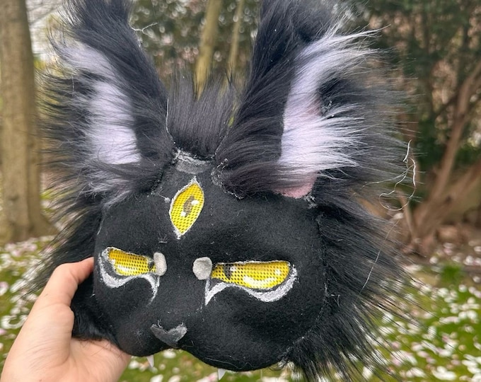 Three Eyed Black Cat Therian Mask - Gear - Costume - Furry - Etsy