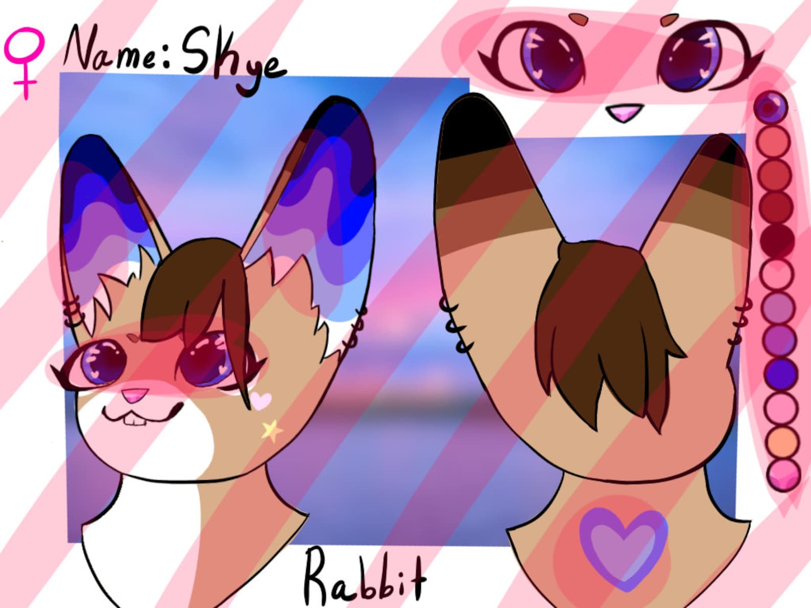 Rabbit Fursona Adopt Fursuit Friendly Ref Sheet Adopt - Etsy