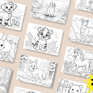 Furry Animals Coloring Pages Printable, Cute Baby Animal Coloring Book ...