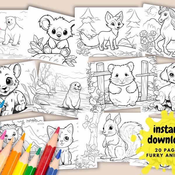 Furry Coloring Pages - Etsy
