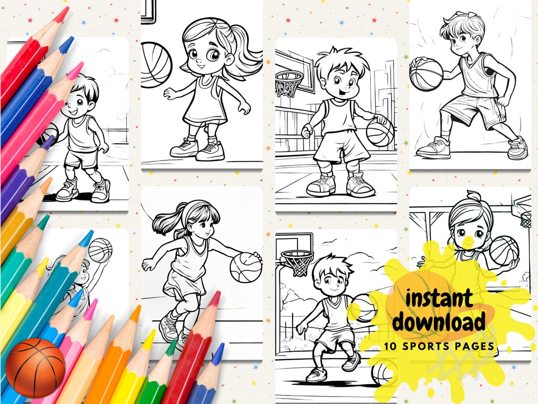 Kid Basketball Coloring Pages Printable, Basketball Coloring Pages ...