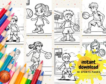 Kid Sports Coloring Pages Printable, Basketball Coloring Pages ...