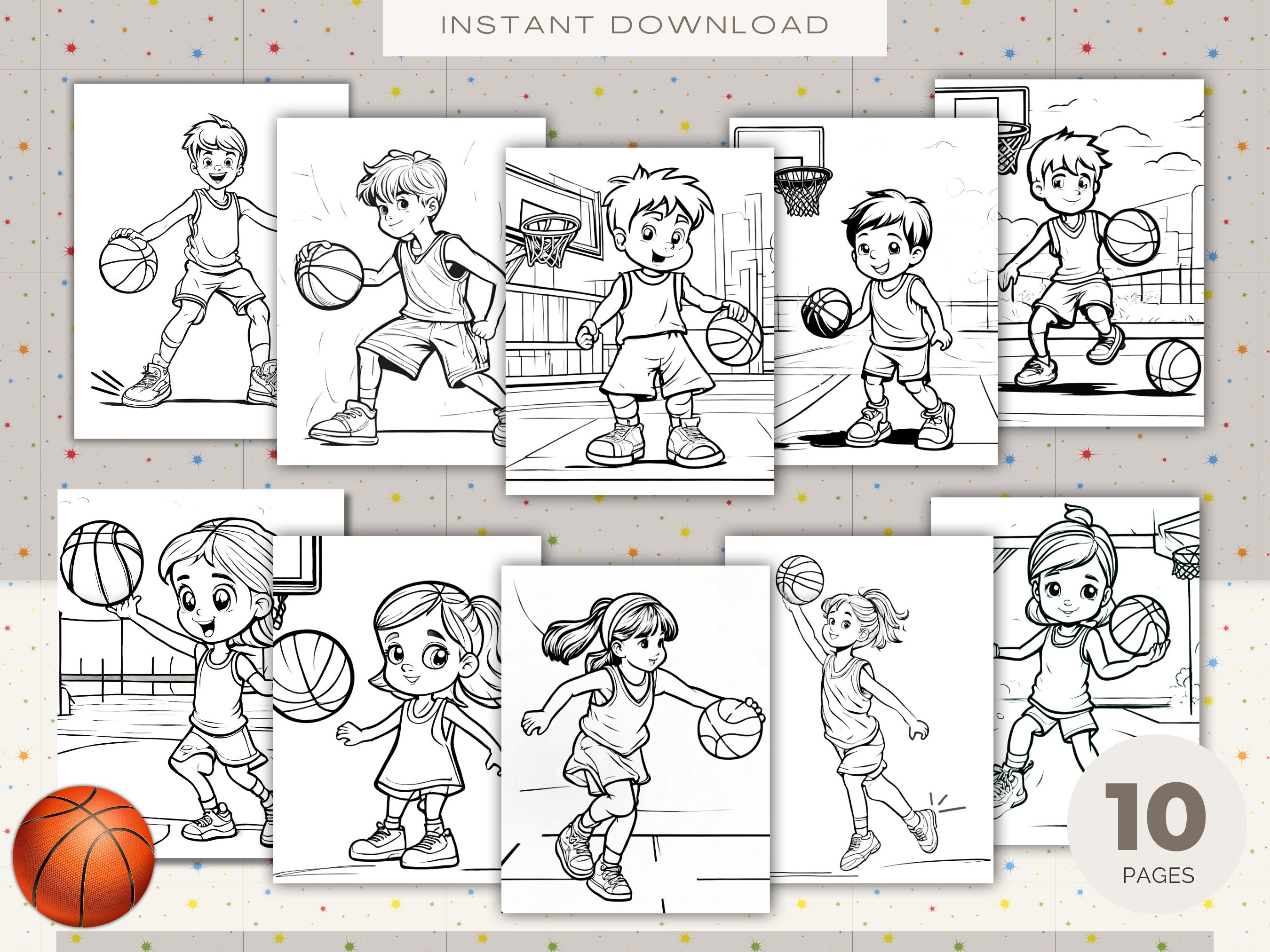 Kid Basketball Coloring Pages Printable, Basketball Coloring Pages ...
