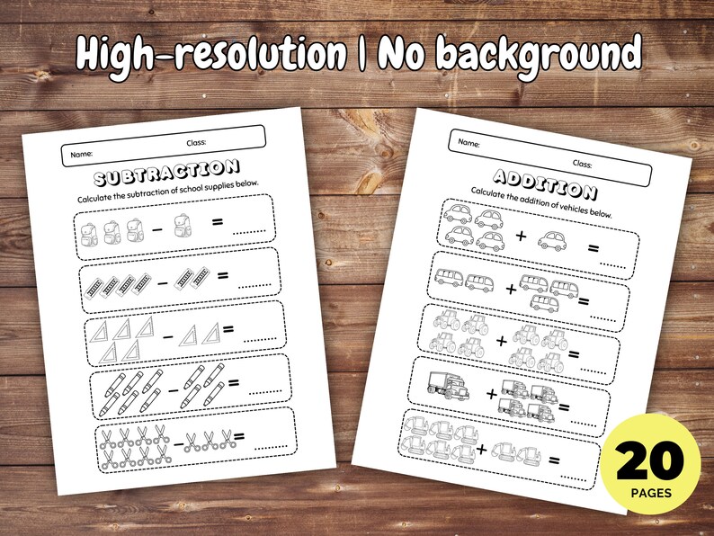 20 Page Kid Activity, Printable, Count, Coloring Pages, Counting ...