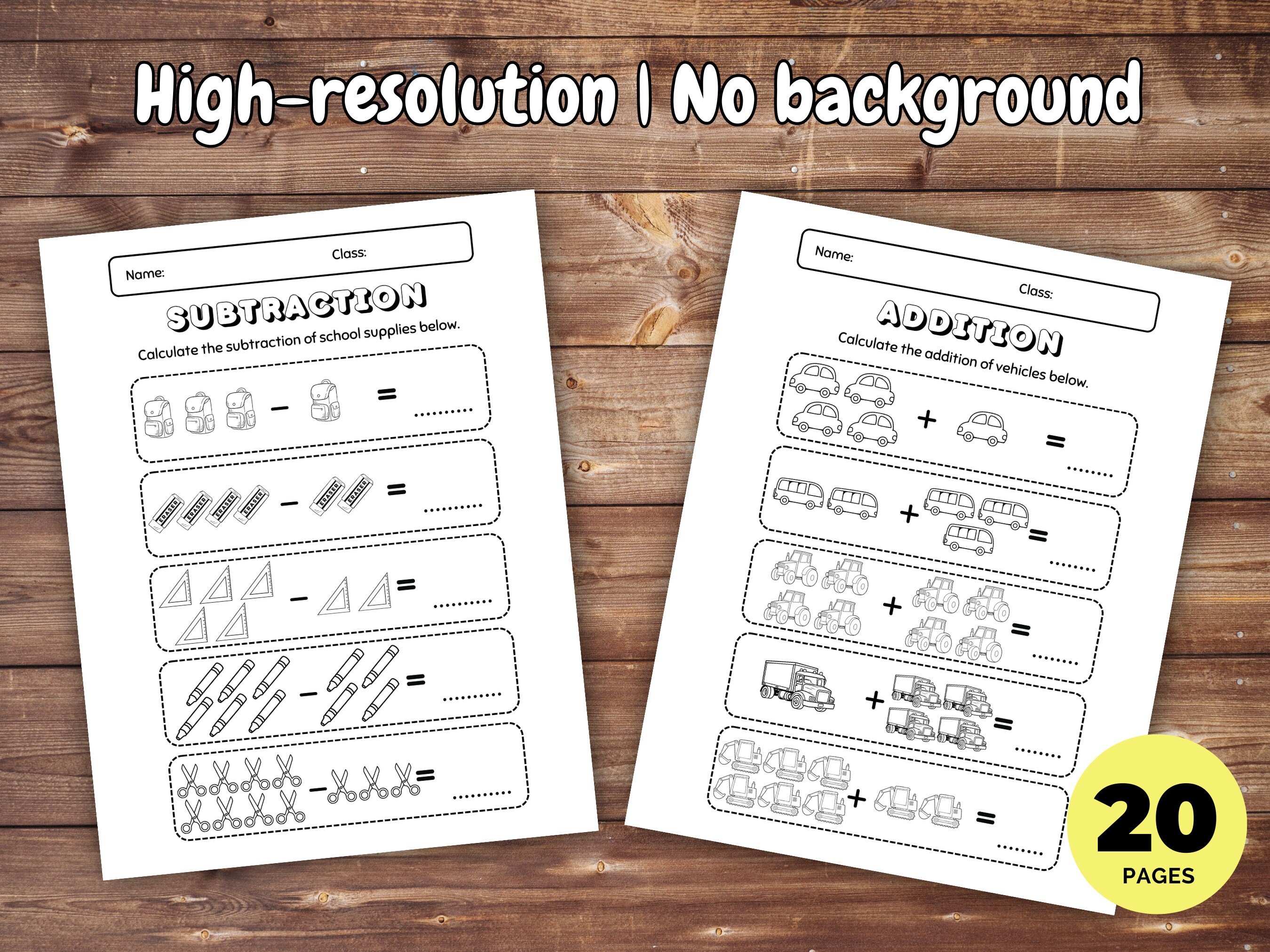 20 Page Kid Activity, Printable, Count, Coloring Pages, Counting ...