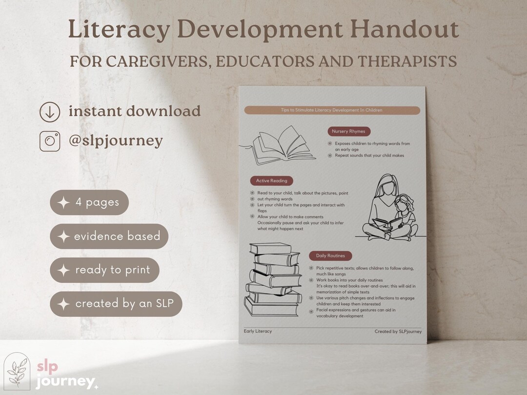 Literacy and Reading Development Handout: for Caregivers, Educators ...