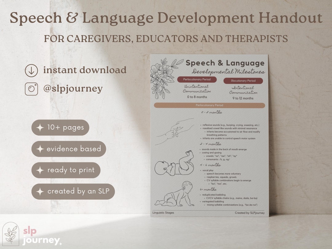 Speech and Language Development Handout: for Caregivers, Educators ...