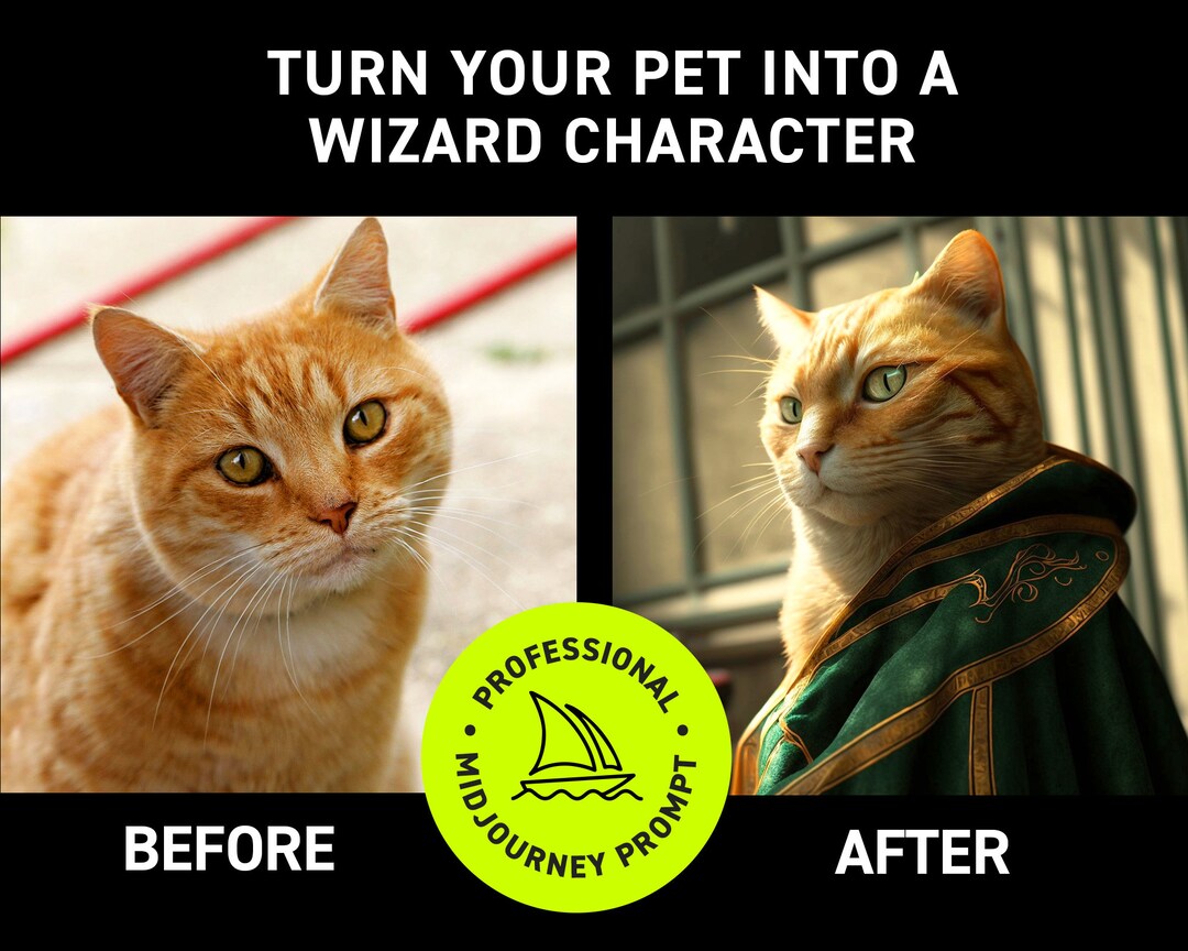 Wizard Pet Portrait Midjourney Prompt Turn Your Pet Into a Wizard Character AI Pet Portrait ...