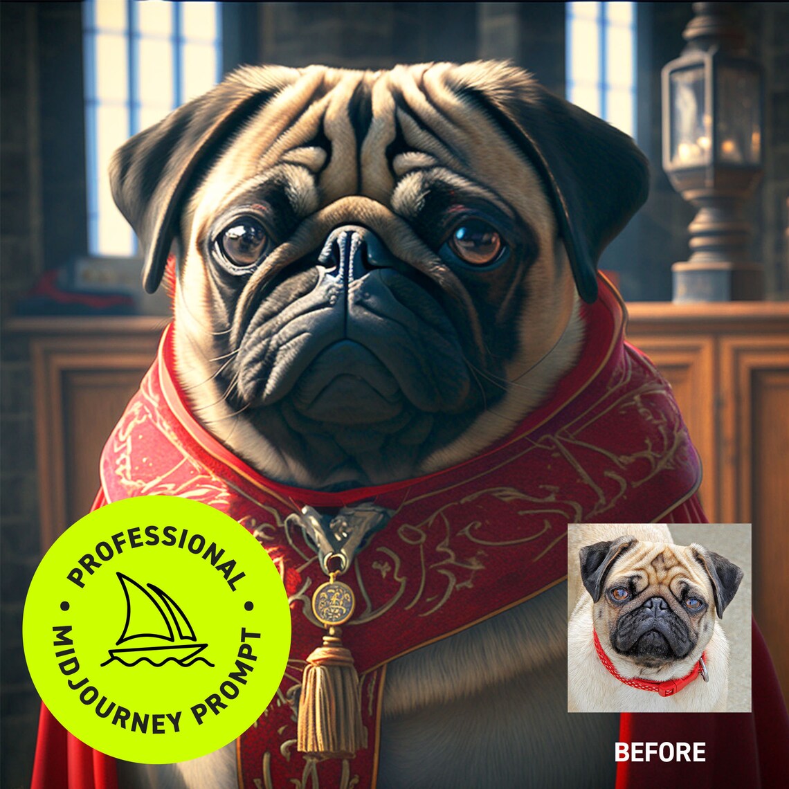 Wizard Pet Portrait Midjourney Prompt Turn Your Pet Into a Wizard ...