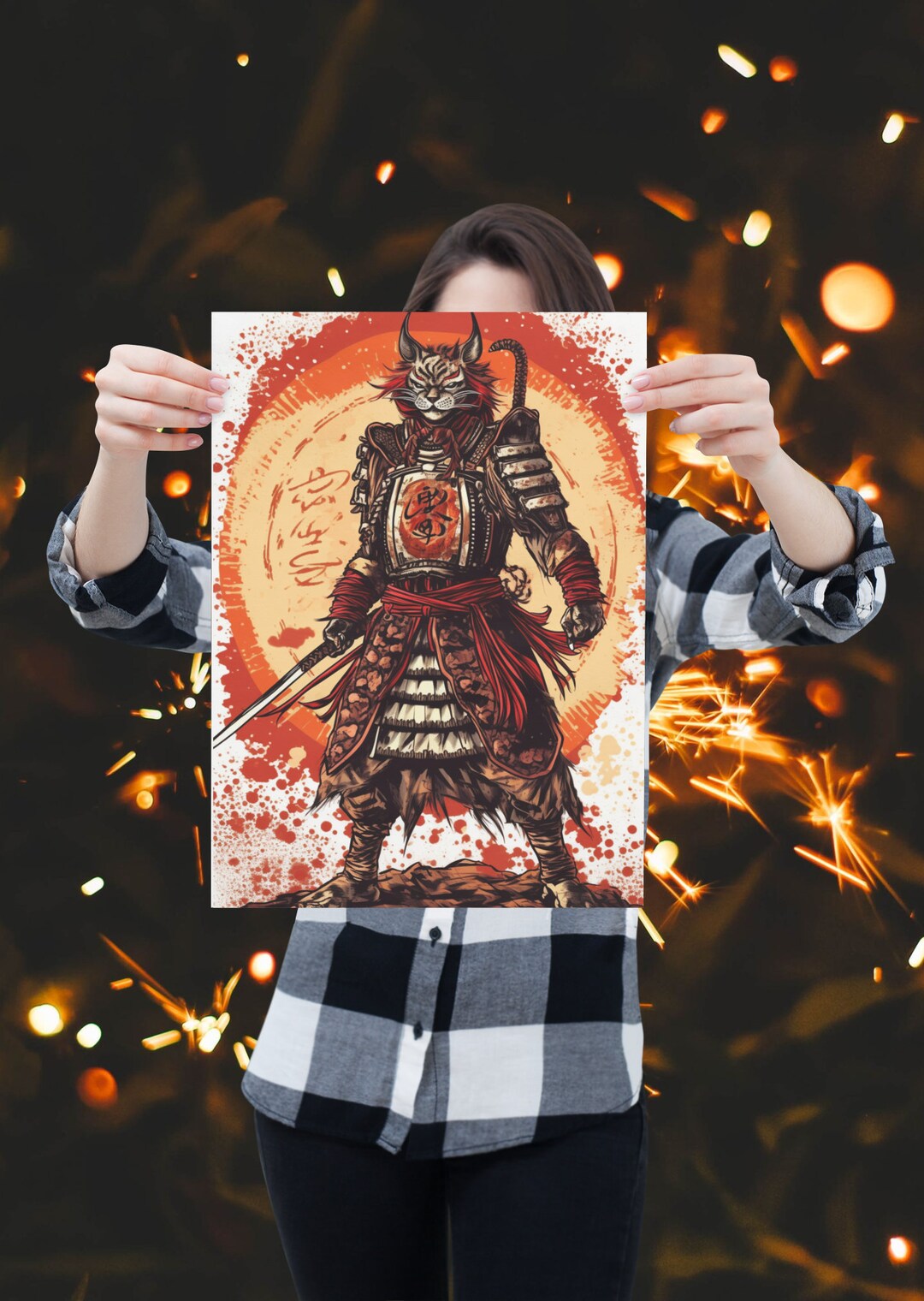 Japanese Samurai Tiger Poster // Surreal Wall Art That Transcends ...