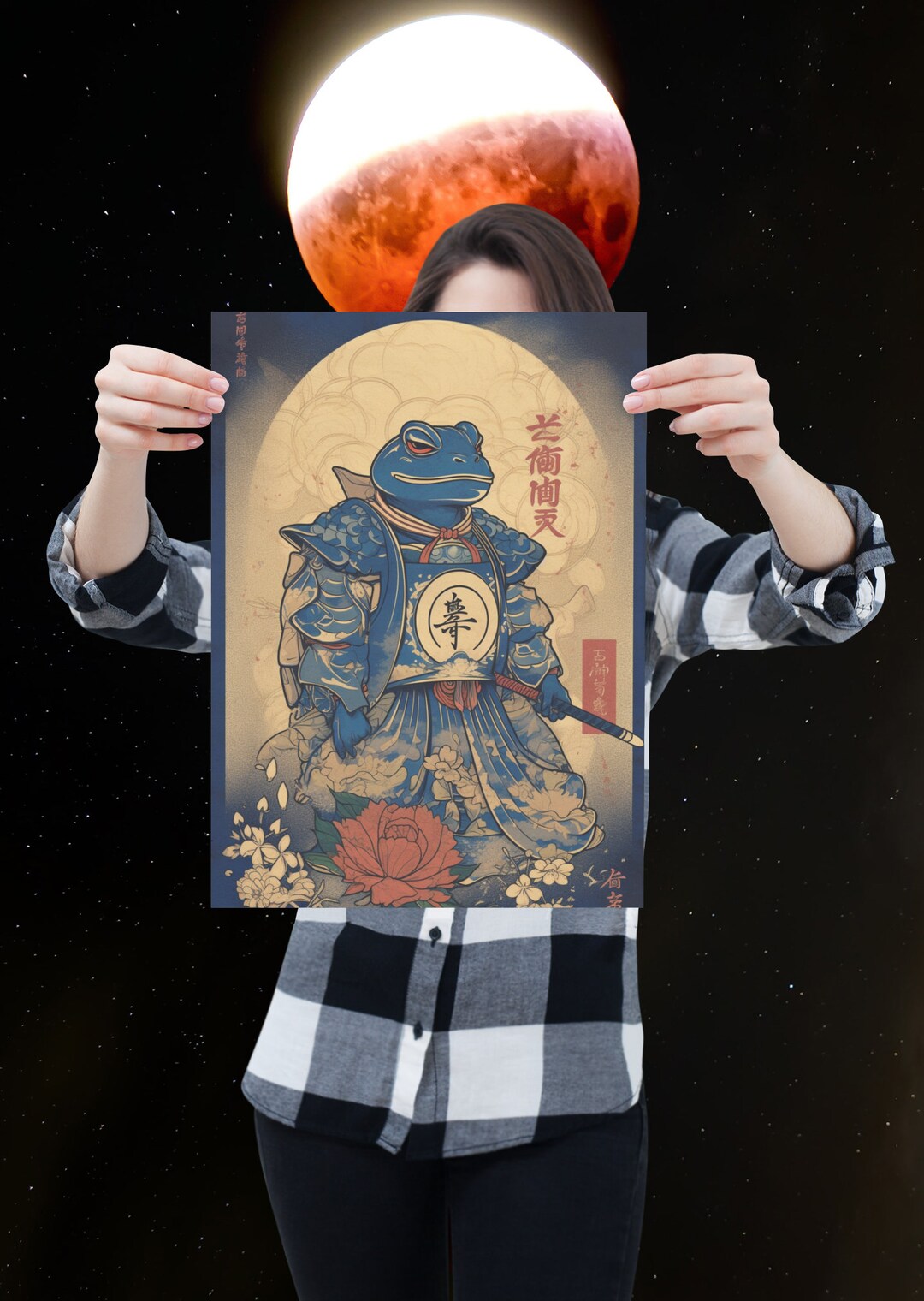 Japanese Samurai Eagle Poster // Surreal Wall Art That - Etsy