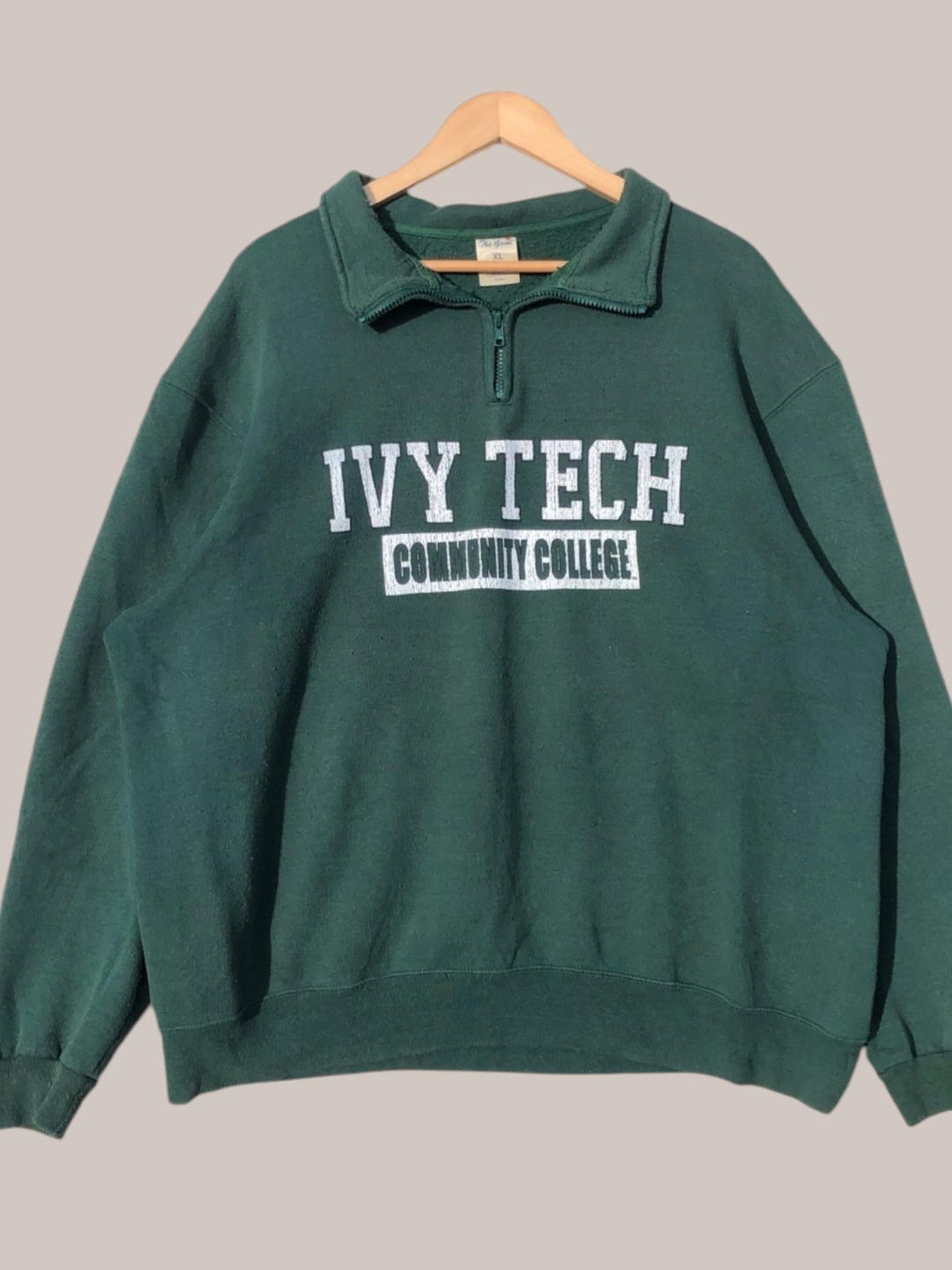 Vintage Ivy Tech Spellout Print Halfzipper Sweatshirt Ivy Tech Pullover ...