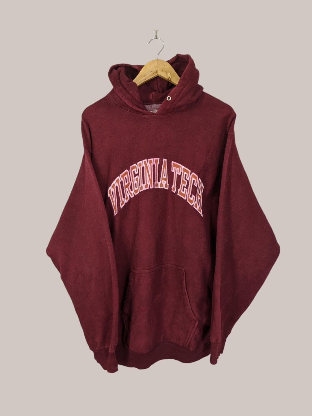 Vintage Virginia Tech Hoodie XL Virginia Tech Embroidered Logo Crewneck ...