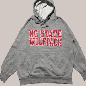 Vintage Nc State Wolfpack Hoodie Grey Crewneck Size M Etsy
