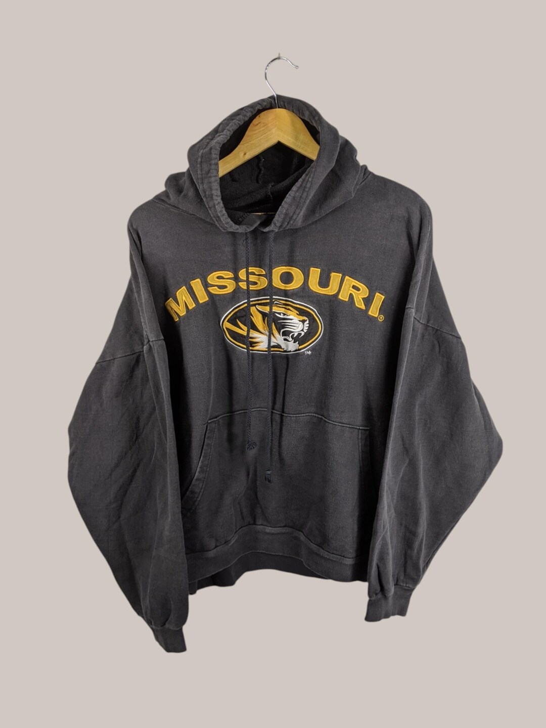 Distressed Missouri Tigers Football Hoodie 2XL Boxy Missouri Tigers ...