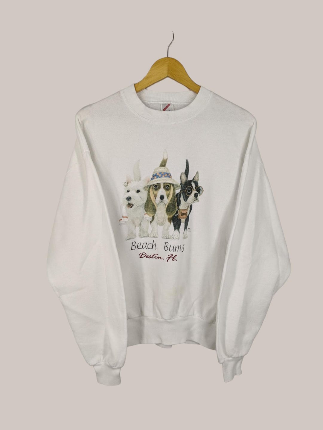 Vintage 90s Dog Beach Bums Destin Florida Sweatshirt, Men’s Large - Etsy