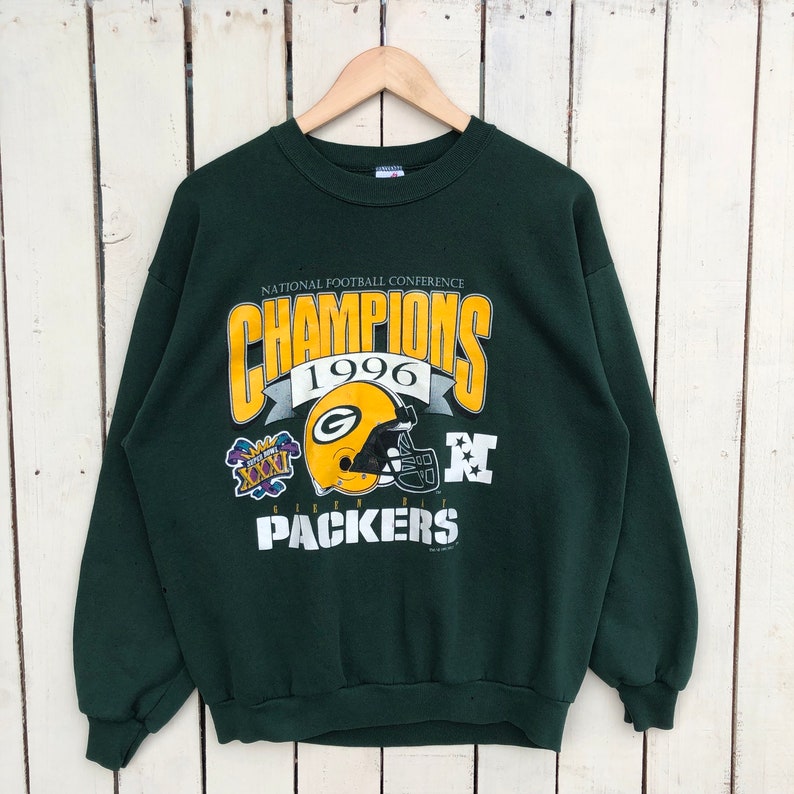 Vintage 90s Distressed Green Bay Packers Sweatshirt Packers Crewneck ...