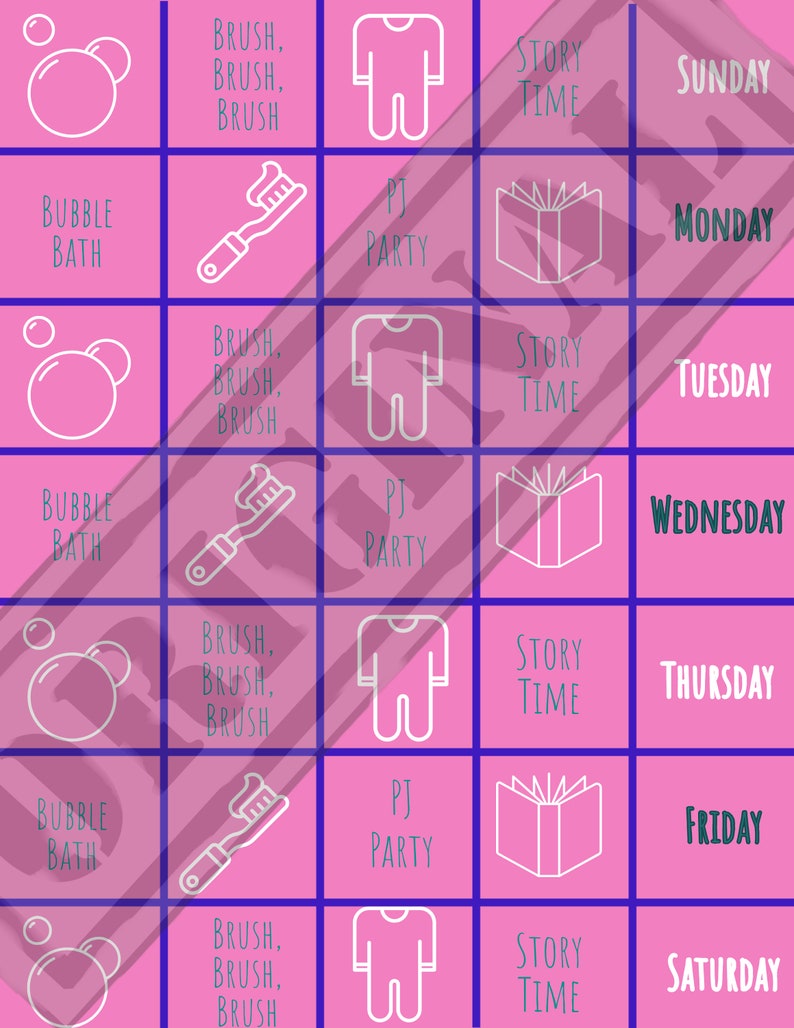 Printable Bedtime Sticker Chart - Etsy