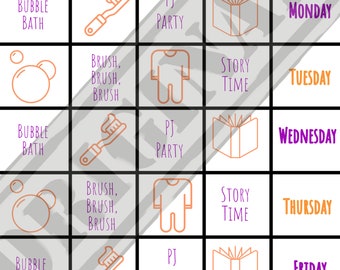 Bedtime Sticker Chart Bedtime Routine Chart Bedtime Routine Kids ...