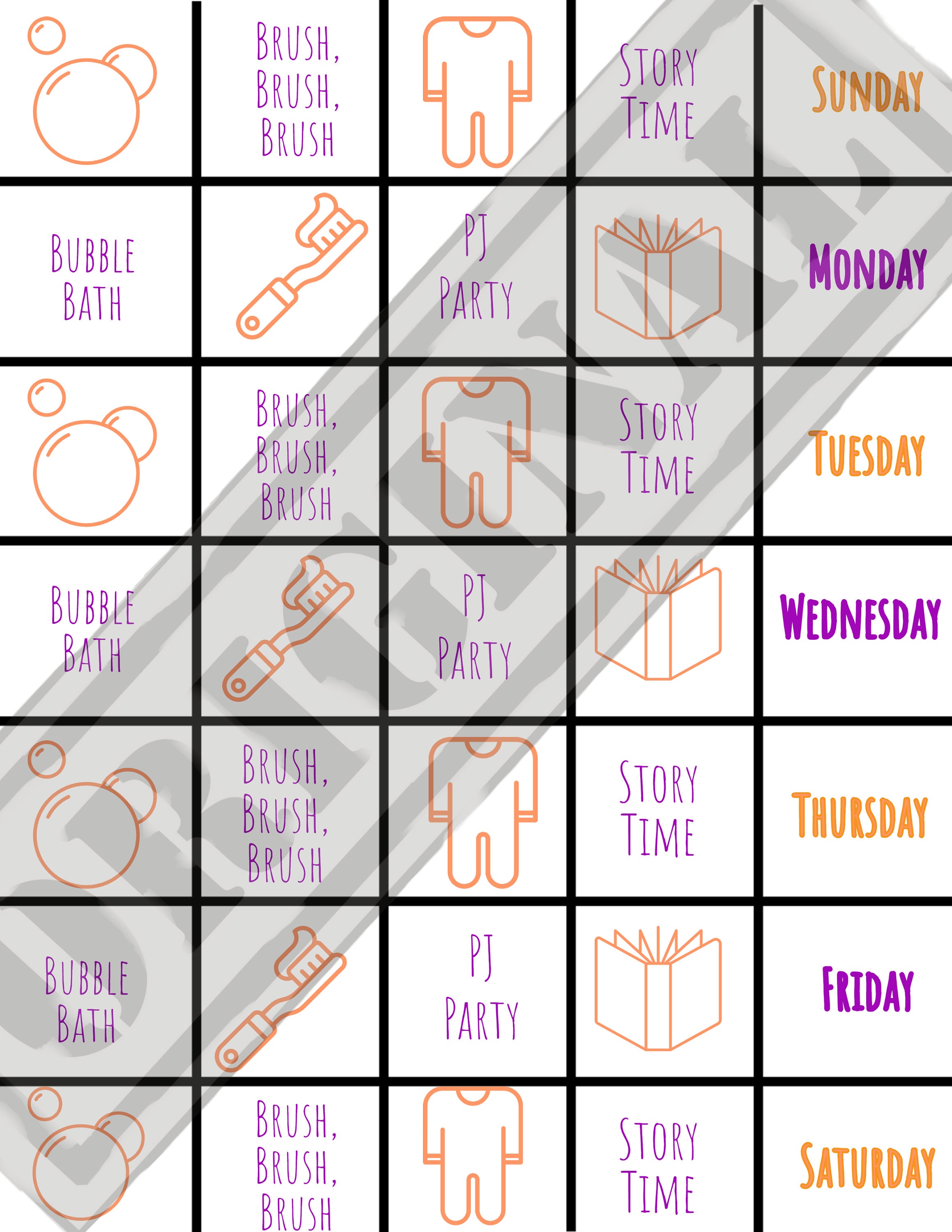 Bedtime Sticker Chart - Etsy