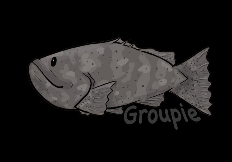 Goliath Grouper 'groupie' Sticker - Etsy