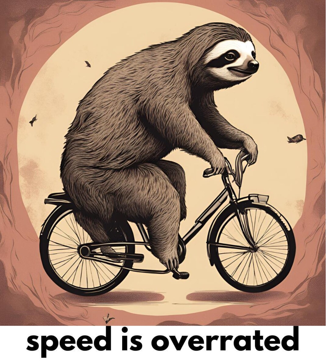 Speed is Overrated Sloth Riding Bicycle White 11oz Ceramic Mug With ...
