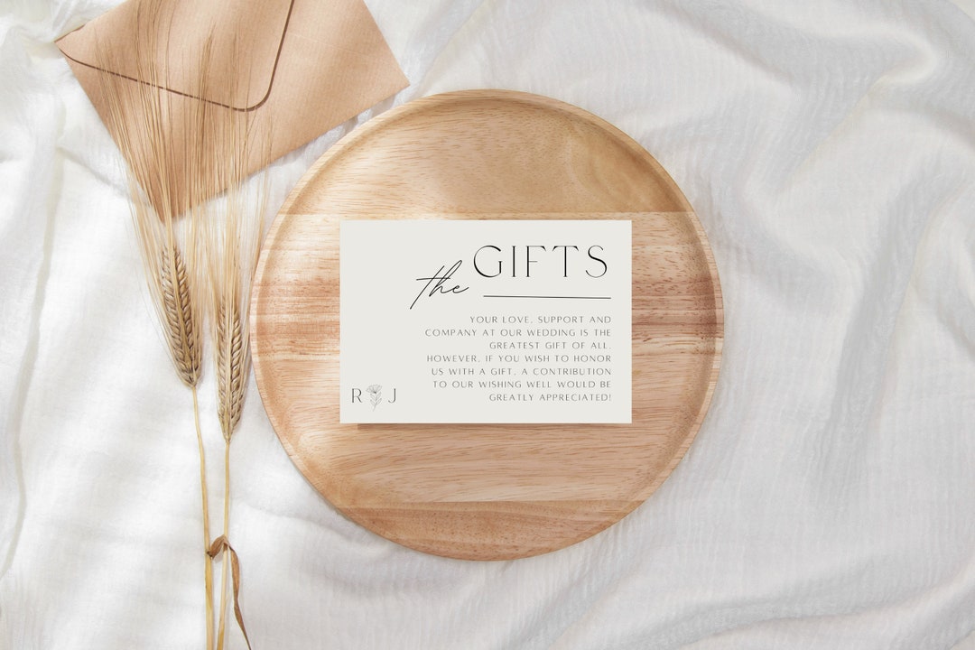 Minimalist Wedding Gifts Template, Wedding Gifts Card Template Download ...