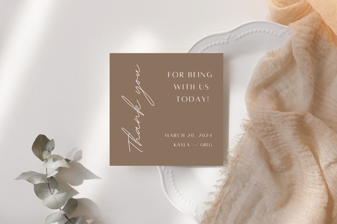 Neutral Wedding Favor Tag Template, Wedding Favor Tag Template Download ...
