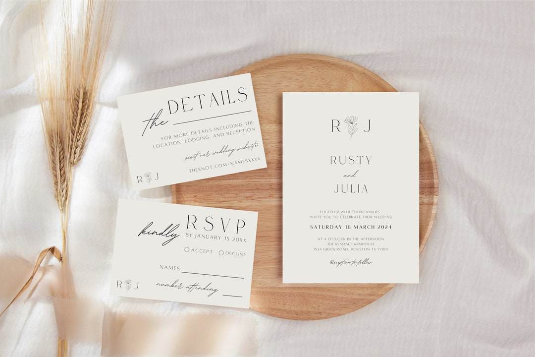 Minimalist Wedding Suite Template, Wedding Suite Template Download ...