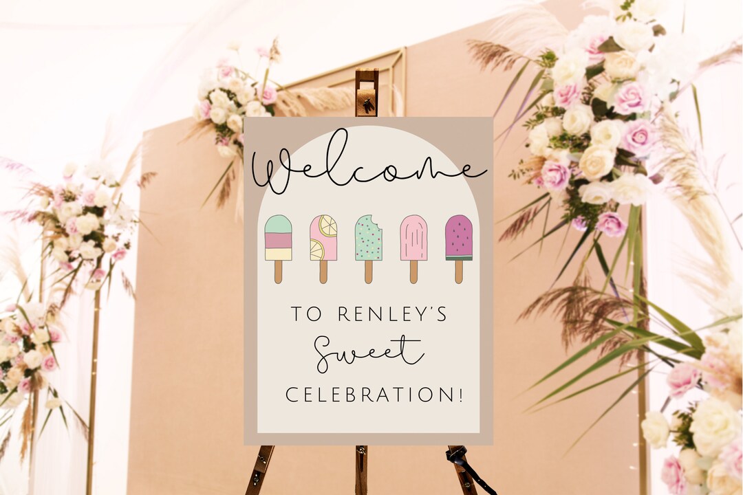 Popsicle Birthday Welcome Sign Template, Popsicle Birthday Welcome Sign ...