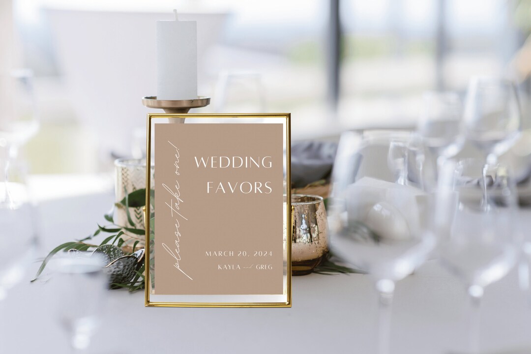 Neutral Wedding Favors Sign Template, Wedding Favors Sign Template ...