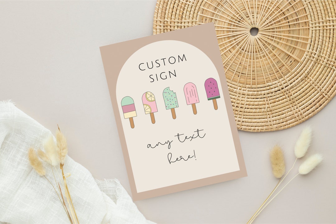 Popsicle Birthday Custom Sign Template, Popsicle Birthday Custom Sign ...