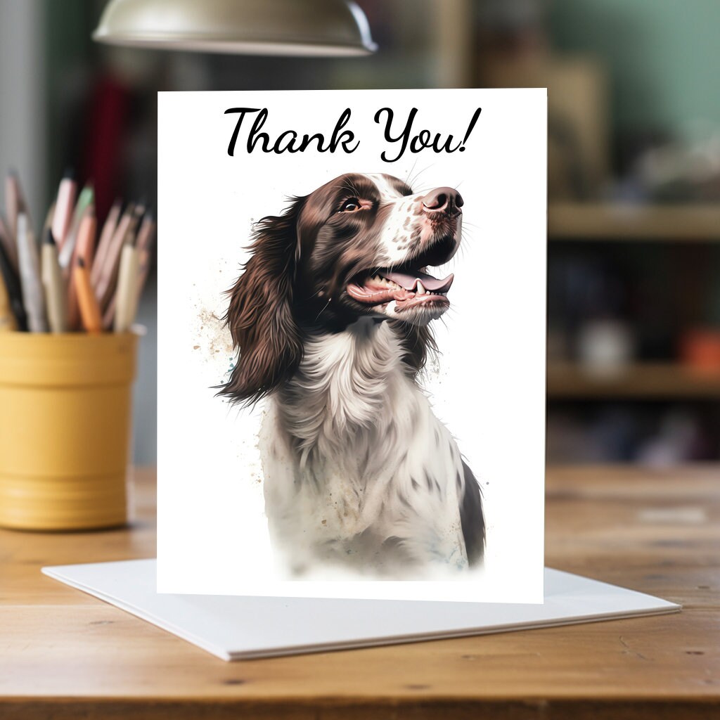 Springer Spaniel Thank You Card A5 Dog Greeting Card Dog Card - Etsy